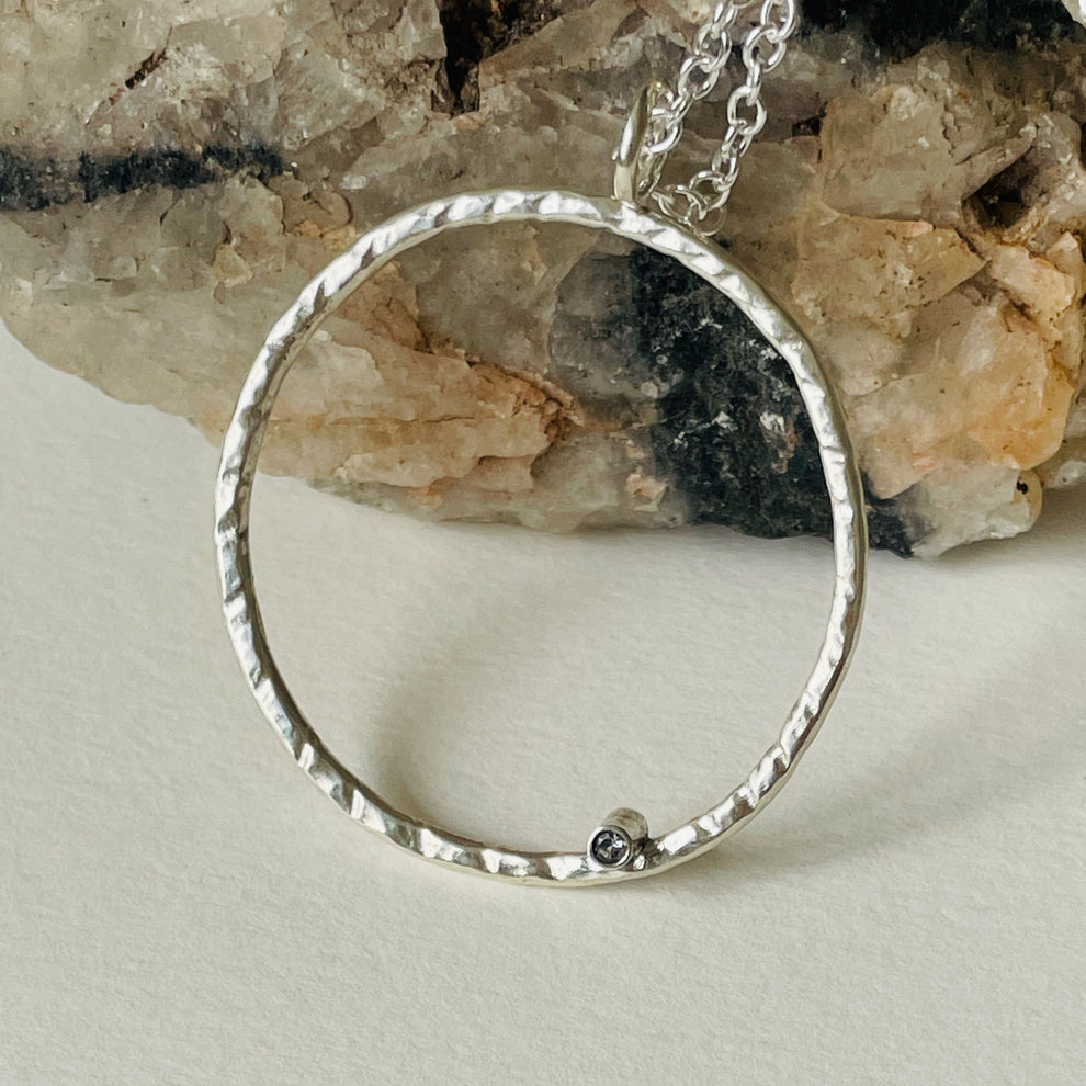 Moonbeam White Sapphire Pendant – Expanded Skies